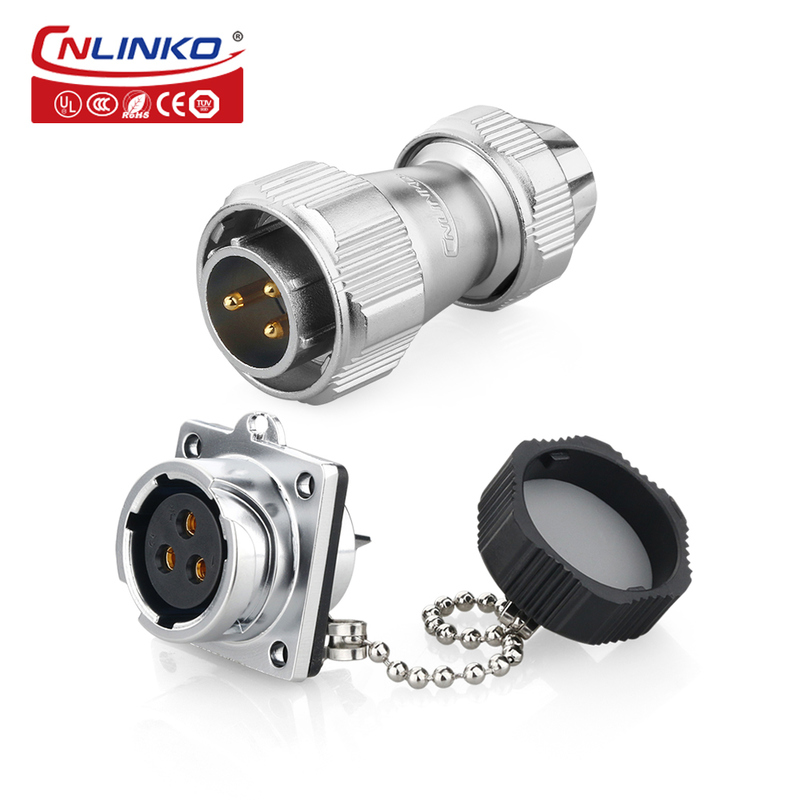CNLINKO M20 Waterproof Circular Connector 12v Battery Plug Socket 3 Pin ...
