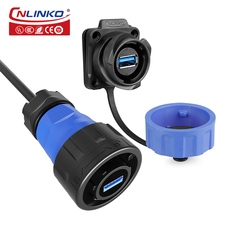 Cnlinko Connector Supplier YM24 USB 3.0 Panel Mount Data Connector IP67 ...