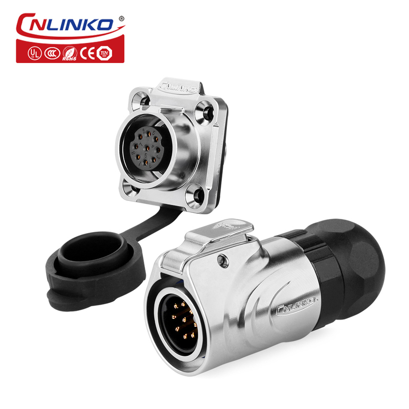 CNLINKO LP16 Plug and Socket Male Female M16 Round 9 Pin Waterproof ...