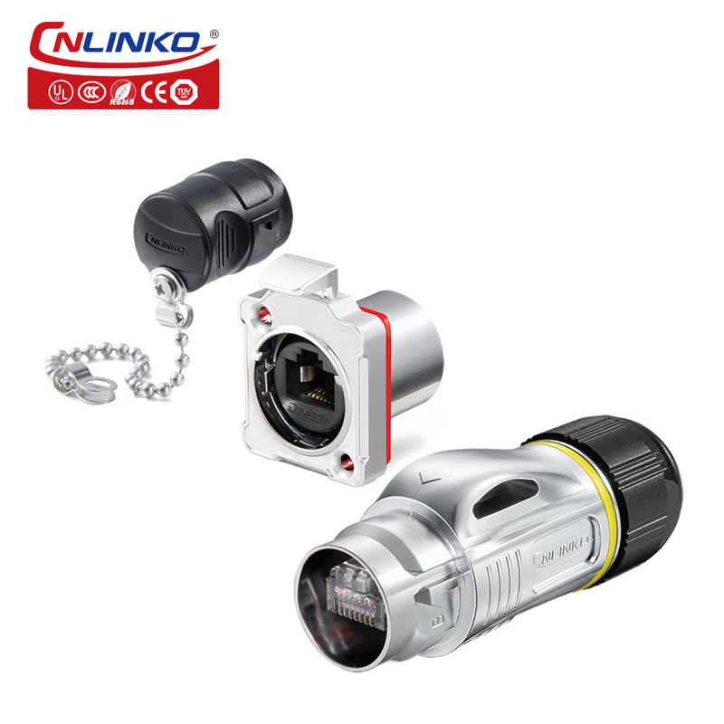 Cnlinko BD24 Network Ethernet Panel Mount RJ45 Cables CAT6 Waterproof ...