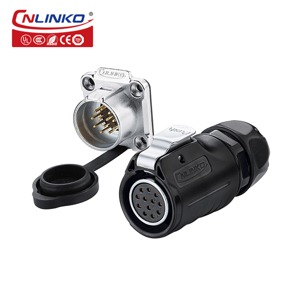 CNLINKO IP68 Waterproof M20 Male Female Plug 12 Pin Quick Release Panel ...